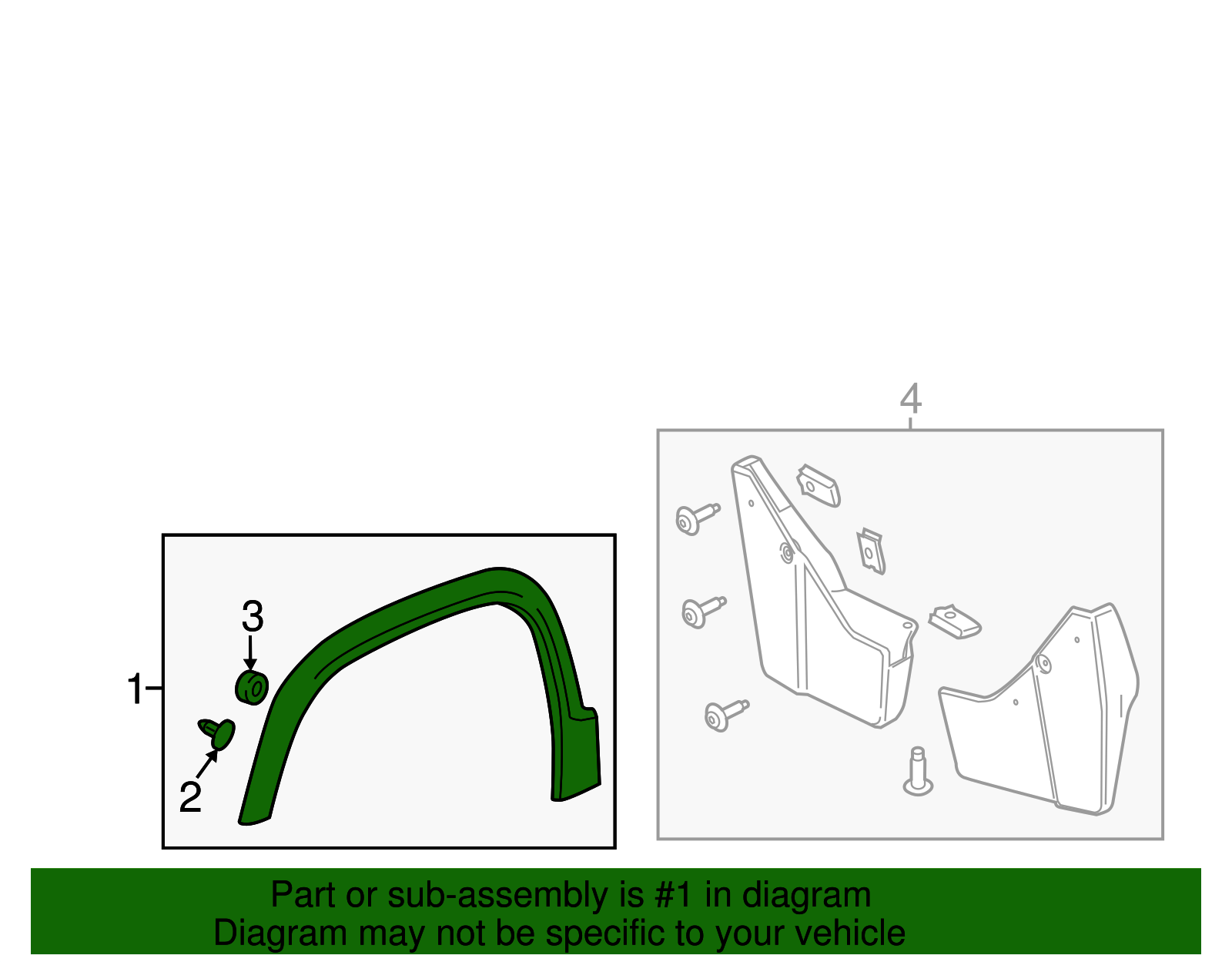 84446090 - Black Front Passenger Side Wheel Opening Molding 2017-2023 GMC Acadia | AwesomeParts.com