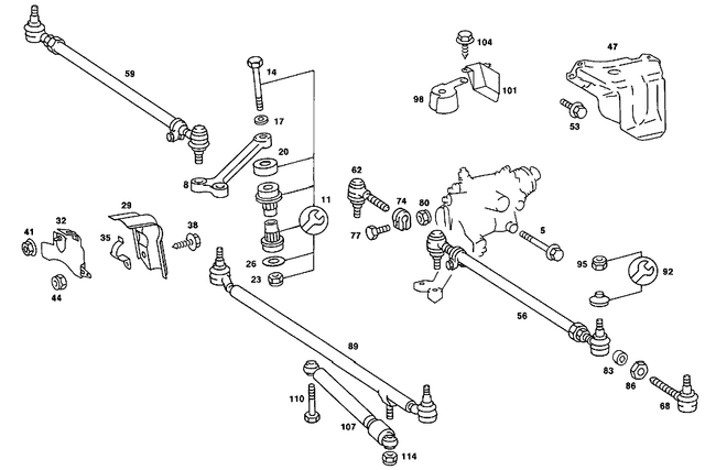 201-460-15-05 - Drag Link 1955-1993 Mercedes-Benz | Mercedes-Benz USA Parts