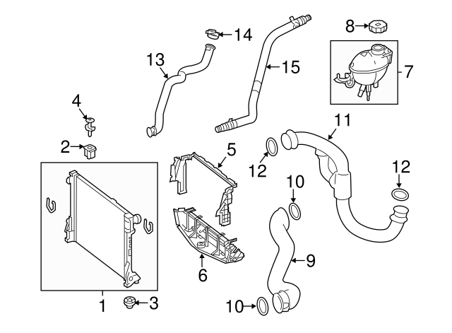 204-501-39-82 - Radiator Coolant Hose 2012-2016 Mercedes-Benz ...