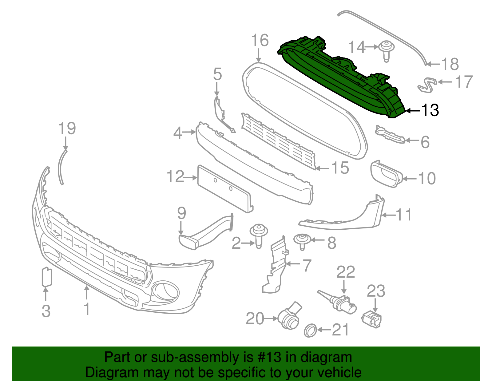 2014-2021 Mini Cooper Upper Grille 51-13-7-335-528 | Mini Parts Direct