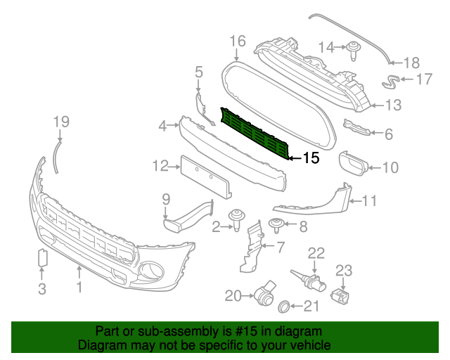 2014-2021 Mini Cooper Lower Grille 51-11-7-301-564 | Sterling Motorcars ...