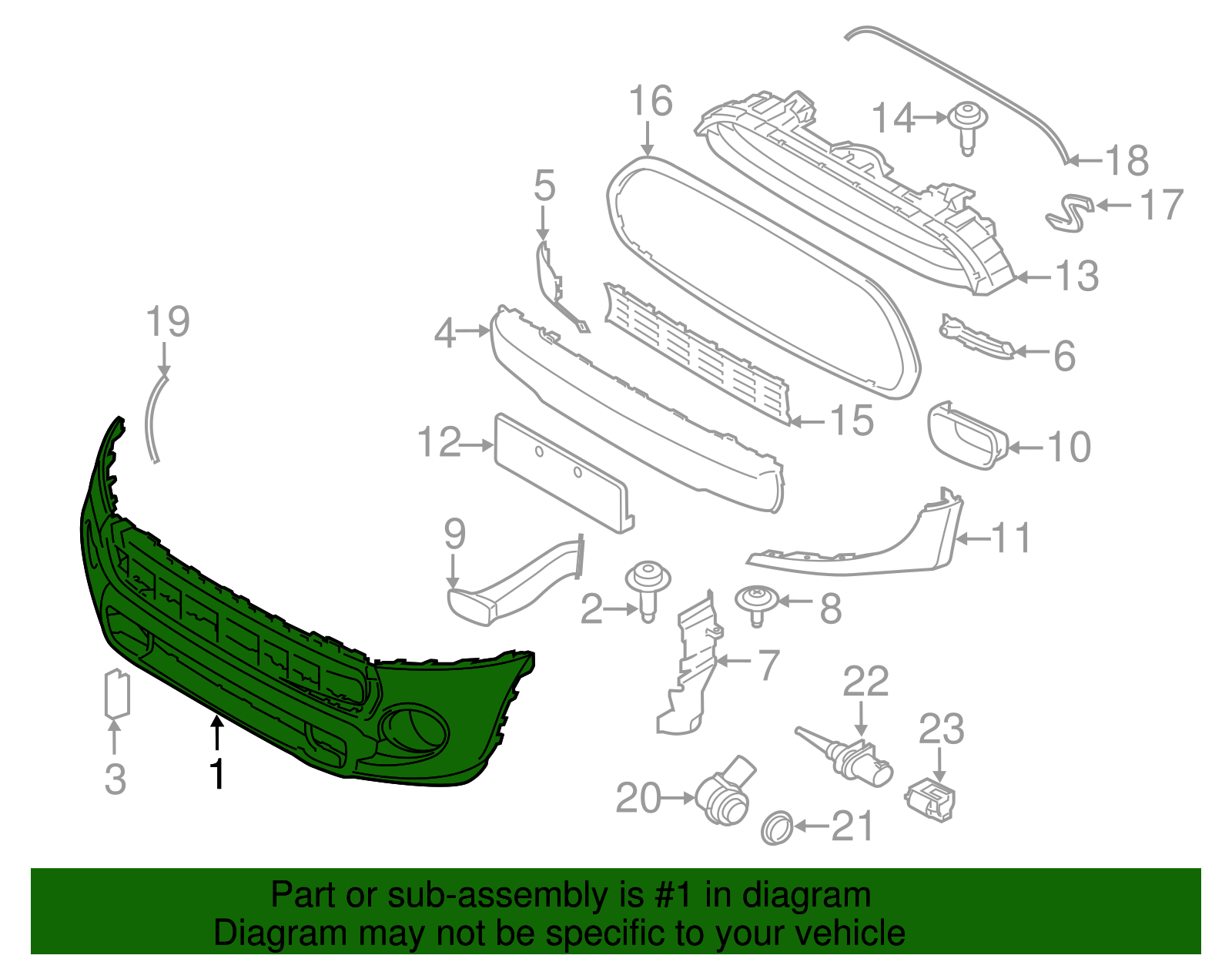 51-11-7-379-436 - Bumper Cover - 2014-2021 Mini Cooper | BMWPartsHub