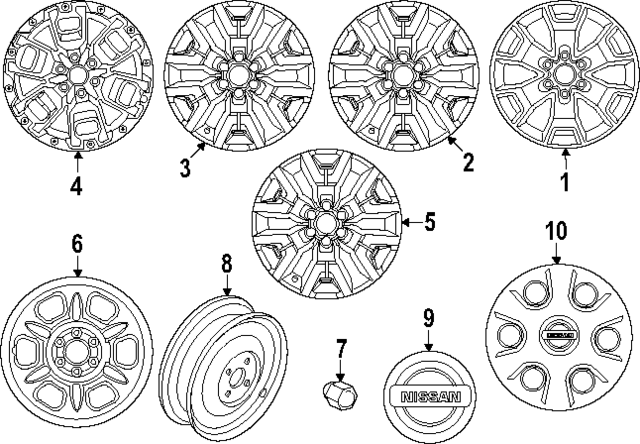 2022-2024 Nissan Frontier Wheel, Alloy 40300-9BU2A | Tom Wood Nissan Parts