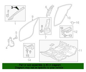 2012-2015 Honda Civic Clip, Pillar Garnish (Natural) 91561-TR0-A11 ...