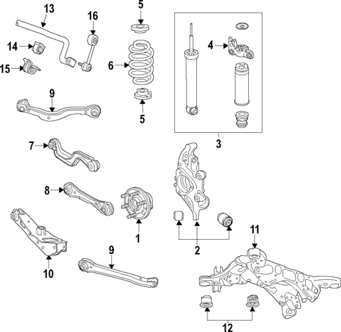 Rear Suspension for 2020 Chevrolet Blazer | GMPartsDirect.com