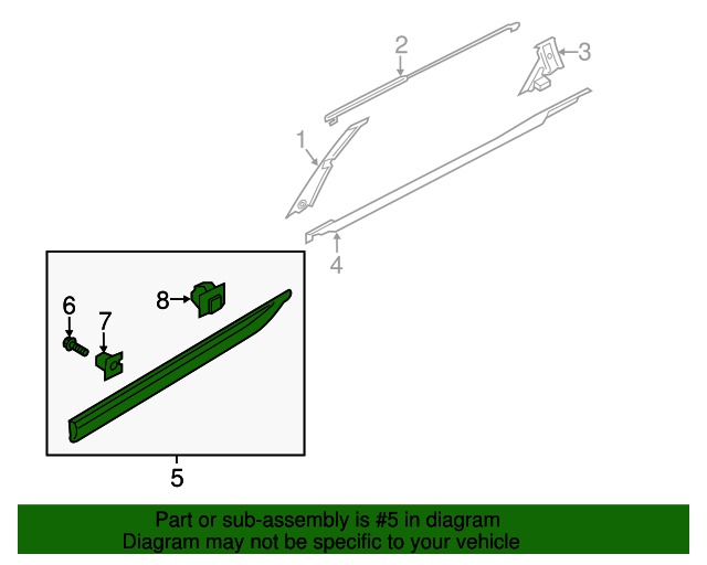 87721-F6000 - Body Side Molding 2017-2020 Kia Cadenza | Kia.Parts Store