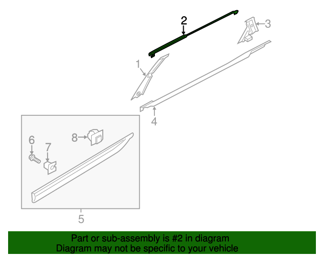 83860-F6000 - Upper Molding 2017-2020 Kia Cadenza | Kia.Parts Store