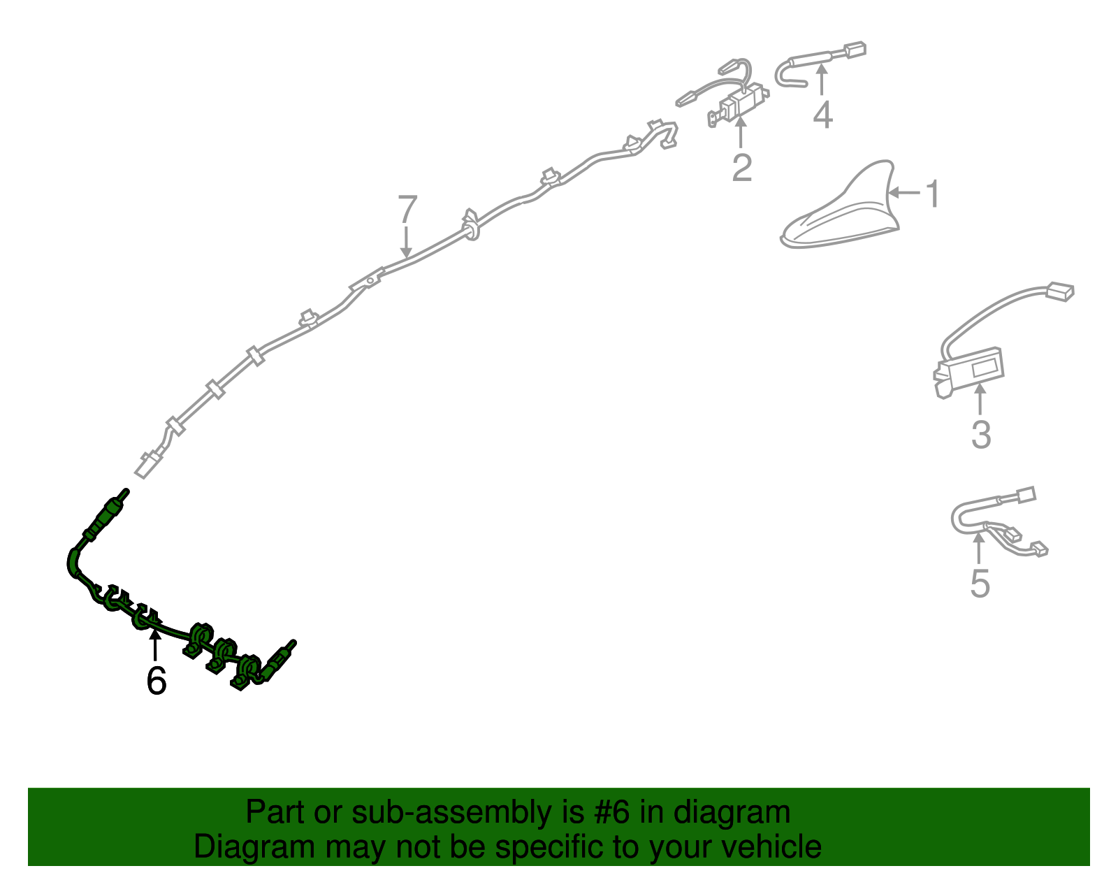 2011-2014 Hyundai Sonata Antenna Cable 96260-3Q000 | QuirkParts
