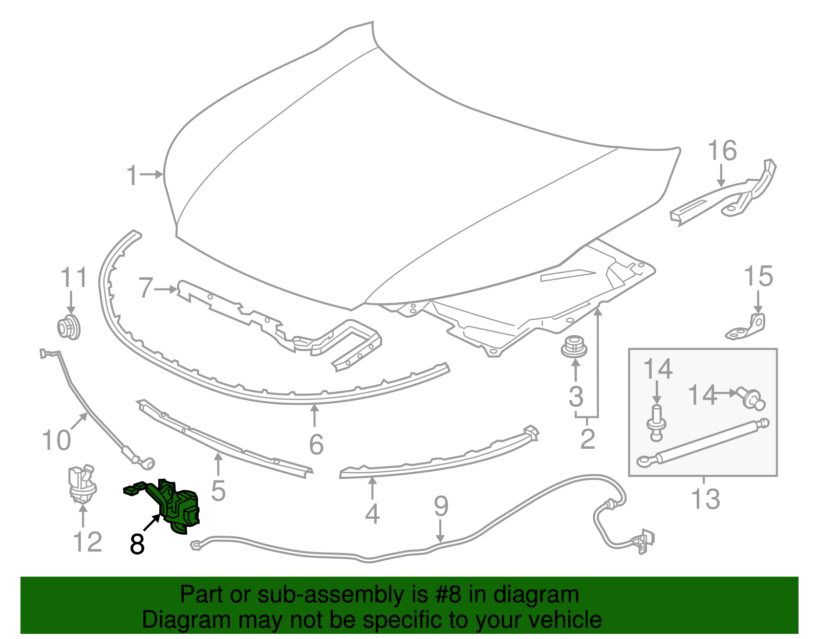 2014-2017 Honda Accord Lock Assembly 74120-T3V-A01 | Retail Performance ...
