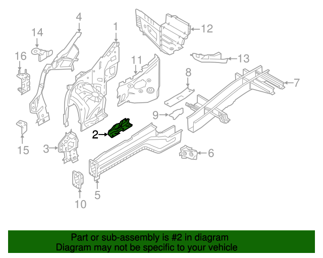 41117174331 - 2007-2019 BMW Wheelhouse Brace (41-11-7-174-331) | BMW of ...