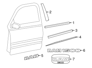 2013-2020 Ram Molding Kit, Body Side - Molding, Front Door 68140237AA ...