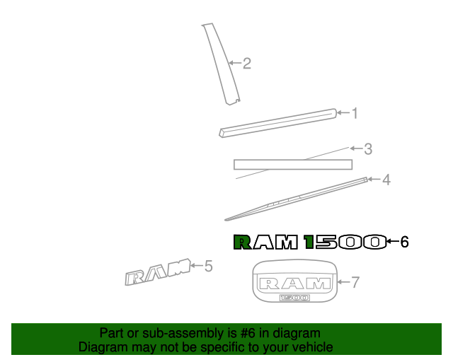 2018-2020 Ram Door Emblem 68448645AA | TascaParts.com