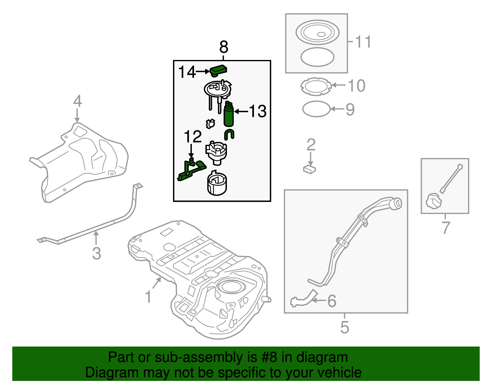 2014-2015 Kia Sorento | Fuel Pump Assembly | 31110-4Z000 | Kia Auto Parts