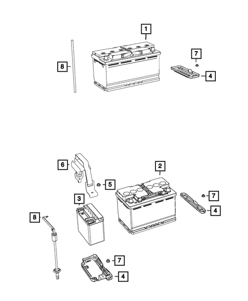 Battery, Battery Tray and Cables for 2017 Dodge Durango | Mopar eStore