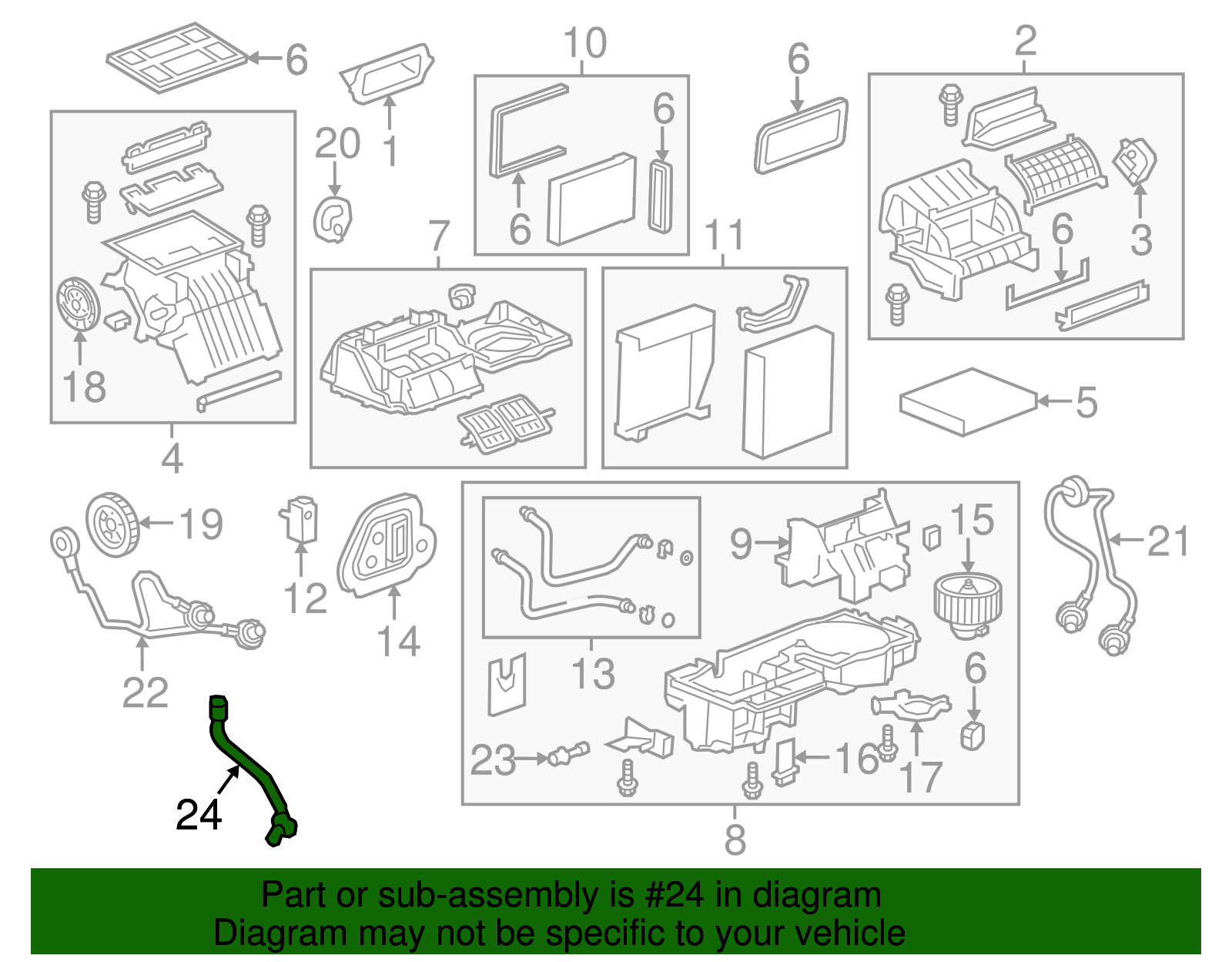 2012-2020 Chevrolet Sonic Air Conditioning Evaporator Module Drain Hose ...