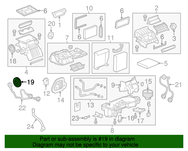 2012-2019 Chevrolet Sonic Heater and Air Conditioning Mode Control Cam ...