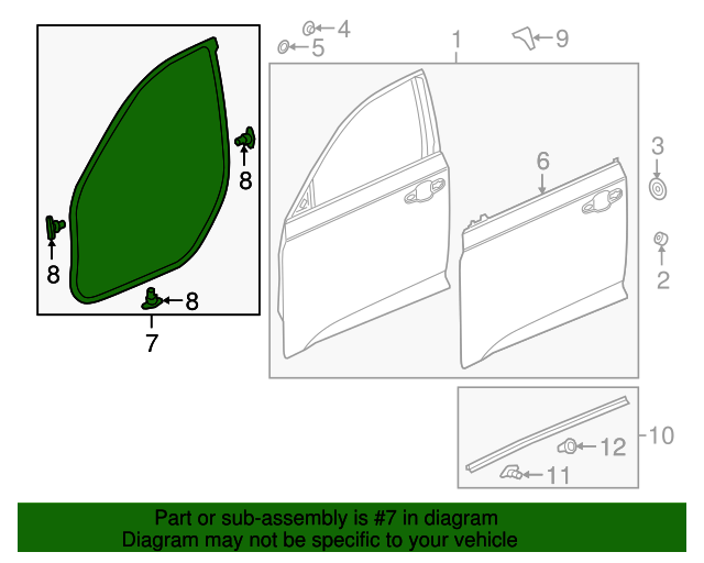 72350-TVA-A01 - Door Weather-Strip 2018-2024 Honda Accord | Honda Parts ...