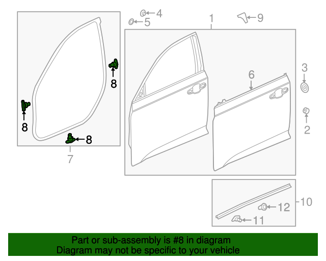 91568-TR0-003 - Door Weather-Strip Clip 2012-2024 Honda | Honda Parts ...