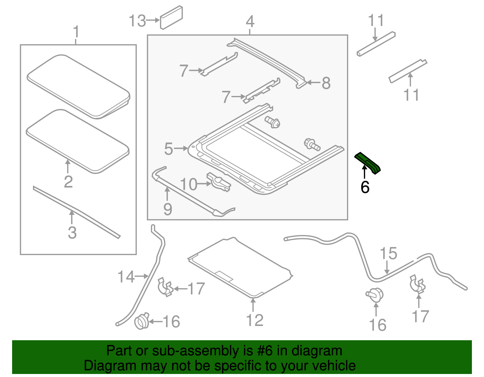 2017-2024 Nissan Armada Sunroof Frame Bracket 76892-1LA1A | ZEIGLER ...