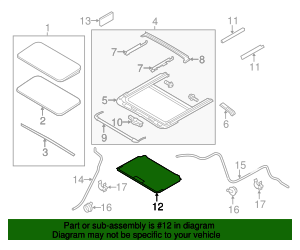 2017-2024 Nissan Armada Sunshade 91250-1LZ1A | Bill Kay Nissan Parts