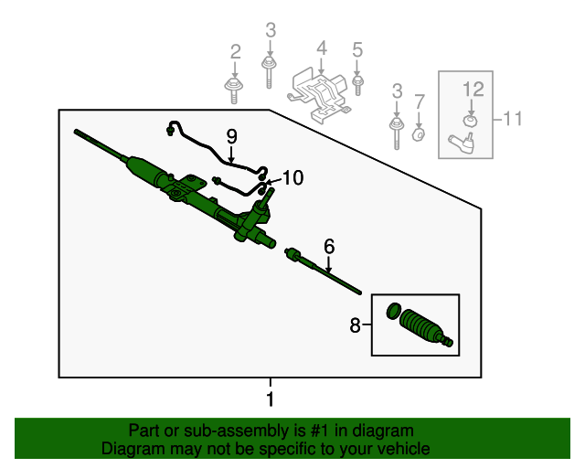 2008-2015 Mitsubishi Lancer Steering Gear 4410A192 | Mitsubishi Parts ...