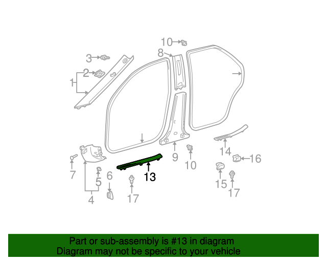 67913-33031-B1 - Scuff Plate - 2002-2006 Toyota Camry | OEM Genuine ...