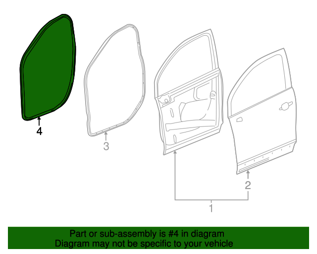 2018-2023 GM Front Side Door Weatherstrip 84227269 | TascaParts.com