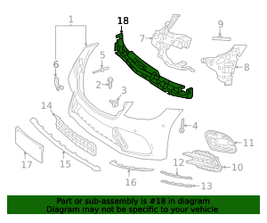 222-880-99-00 - Bumper Impact Absorber 2018-2020 Mercedes-Benz ...