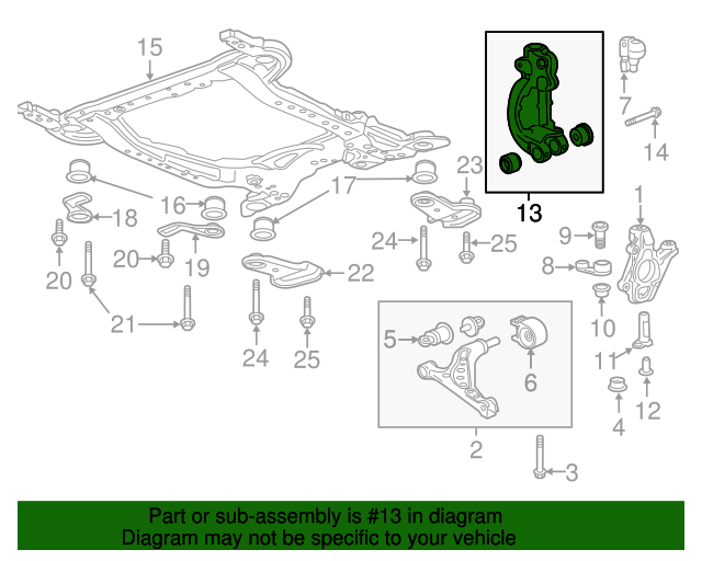 2016-2020 Buick Envision Front Passenger Side Suspension Strut Yoke ...