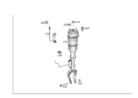 Front Suspension Strut and Suspension Strut Mount for 2015 Mercedes ...