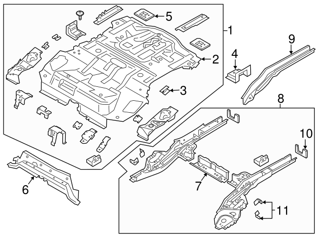 2016-2018 Ford Focus Rear Cross-Member G1FZ-4K338-A | QuirkParts