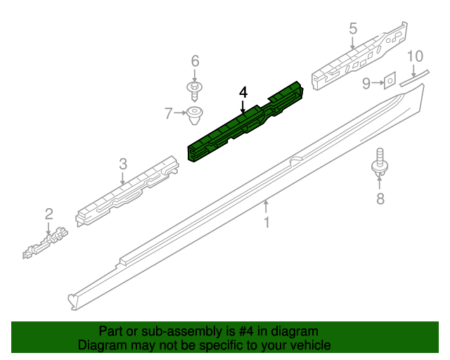 51-77-7-387-345 - Rocker Panel Molding Reinforcement 2017-2022 BMW ...