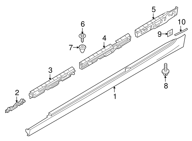 51778073133 - 2017-2022 BMW Rocker Molding (51-77-8-073-133) | BMW of ...