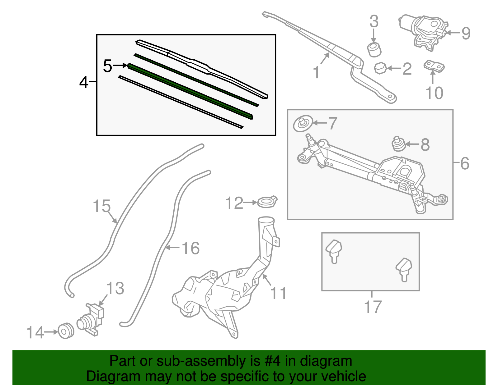 Genuine OEM Acura - Wiper Blade Part# 76630-TX4-A02 | Acura Parts For Less