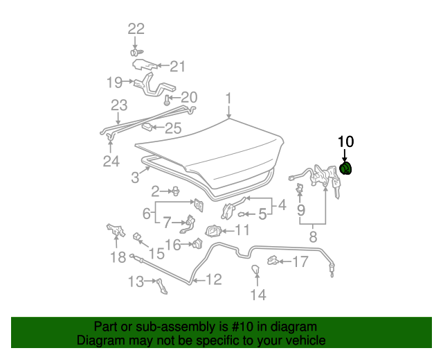 69561-33020-G1 - Cylinder Bezel 1999-2003 Toyota Solara | Longo Toyota ...