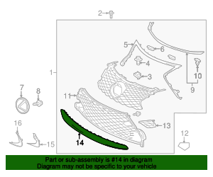 2015-2018 Lexus Grille Molding 53122-24030 | AutoNationParts.com