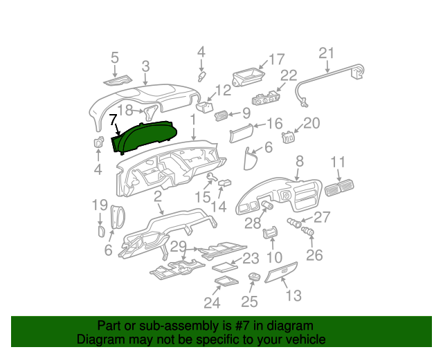 2000-2002 Chevrolet Cavalier Instrument Cluster 09392421 GM ...