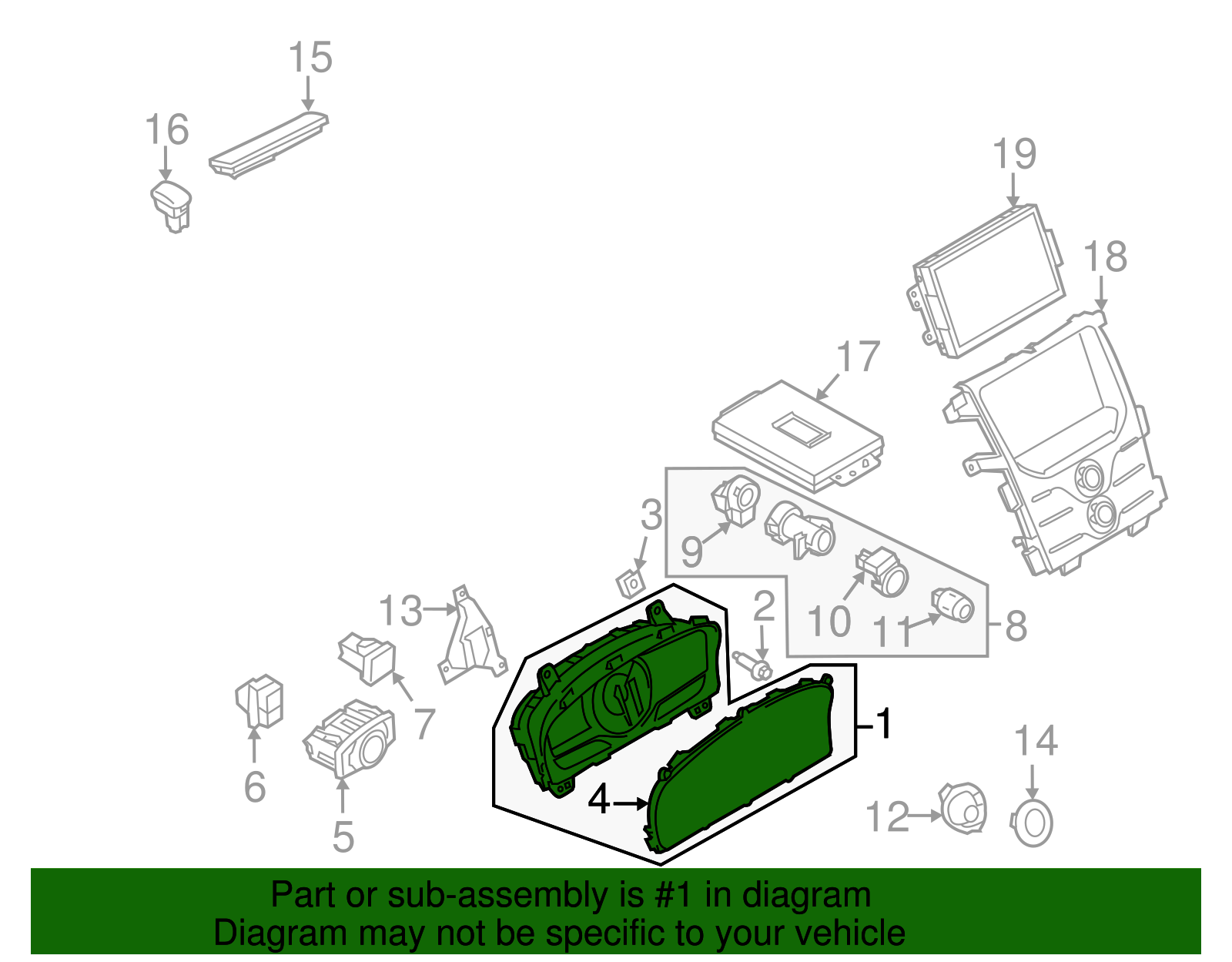 2013 Lincoln MKX | Instrument Cluster | DA1Z-10849-CA | Walls' Ford Parts