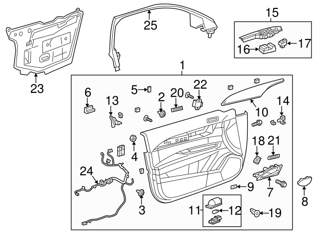 2013-2024 Cadillac Passenger Side Front Door Window Garnish Molding ...