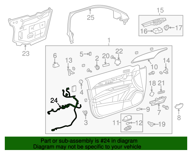2015-2017 Cadillac ATS Wire Harness - Passenger Side (RH) 23229565 ...