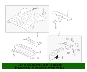 65612-S5T-A00ZZ - Floor Side Rail Bracket 2002-2005 Honda Civic | Honda ...