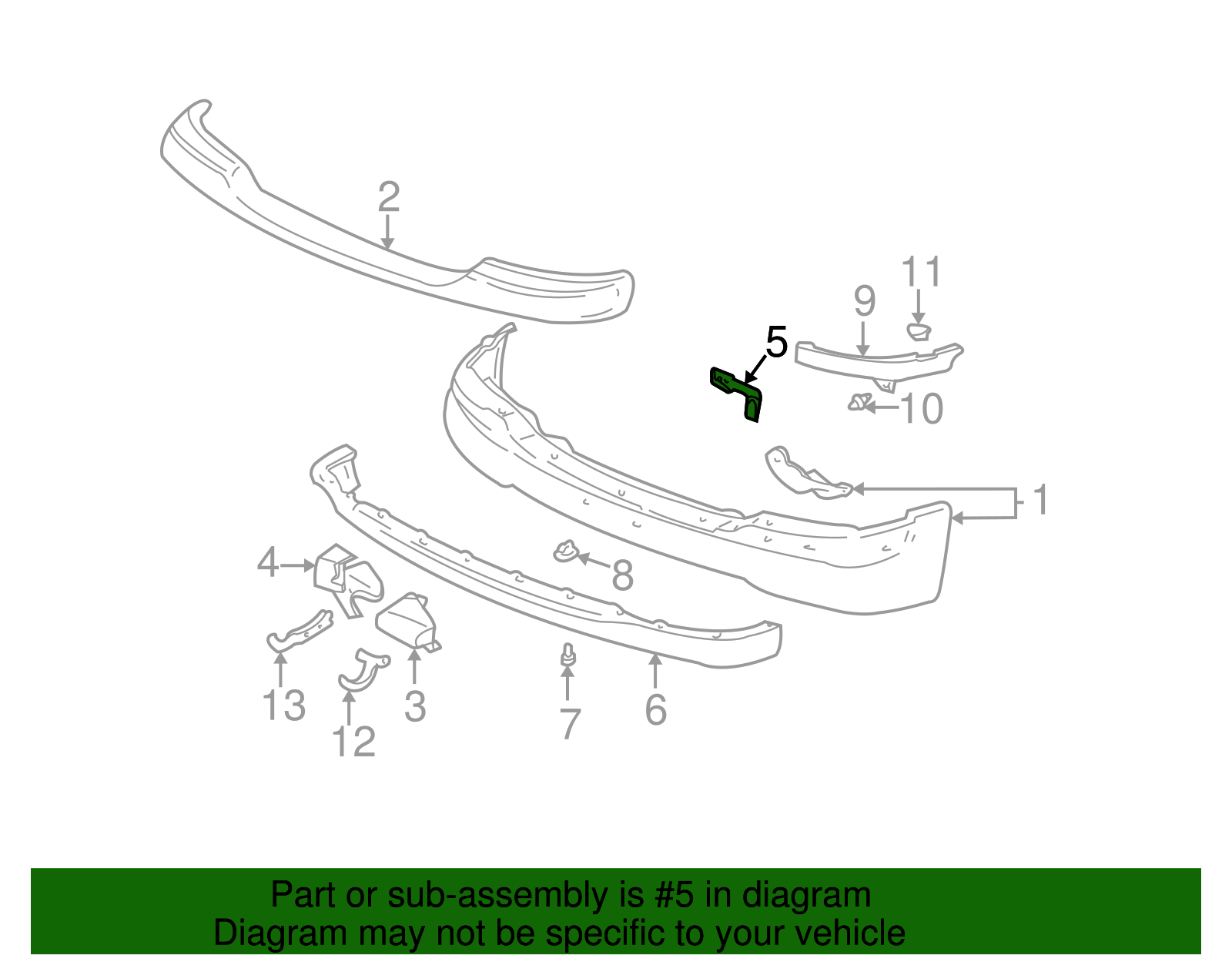 1999-2006 GM Front Driver Side Bumper Impact Bar Brace 15705677 GM ...
