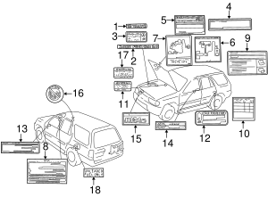 88723-34010 - Caution Label 1995-2002 Toyota | Group 1 Auto Parts