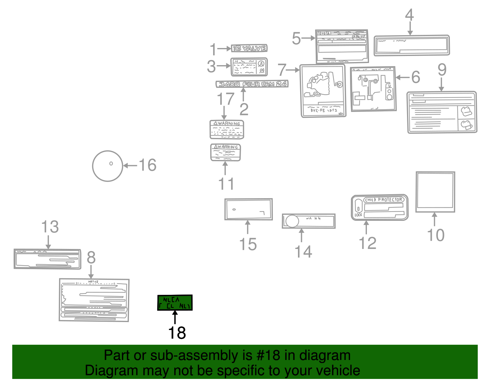 74559-01010 - Fuel Information Label 1993-2014 Toyota | Longo Toyota Parts