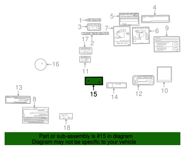 88723-34010 - Caution Label 1995-2002 Toyota | Group 1 Auto Parts