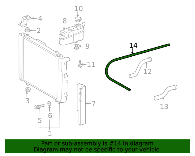 463-500-18-75 - Engine Coolant Overflow Hose 2006-2011 Mercedes-Benz G ...