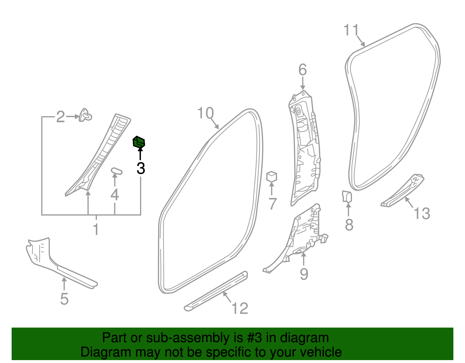 2017-2019 Infiniti QX30 Windshield Pillar Trim Upper Clip 76988-5DA0A ...