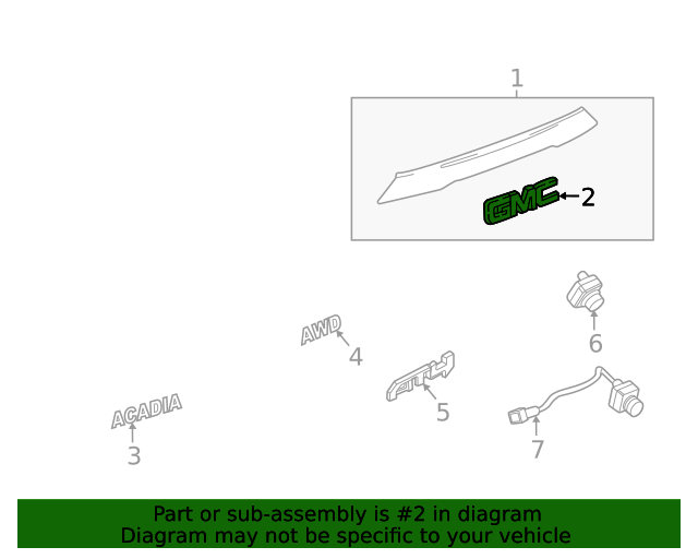 2022-2023 GMC Acadia Black Liftgate Emblem 84689768 | OEM Parts Online