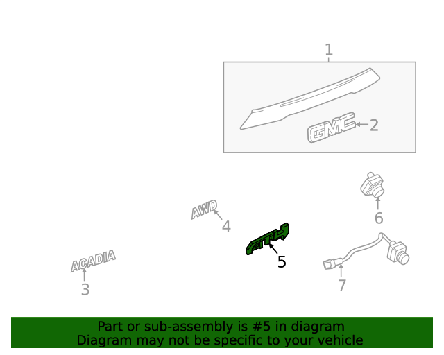 2020-2024 GMC Liftgate Trim Level Name Plate 84682658 | AutoNation Parts