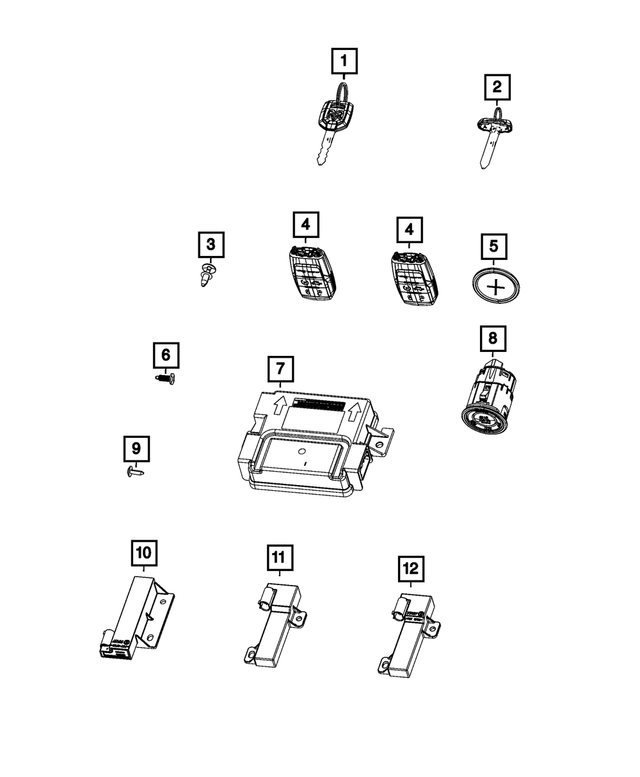 2024 Ram 2500 Integrated Key Fob Transmitter 68575429AA | My Mopar Parts
